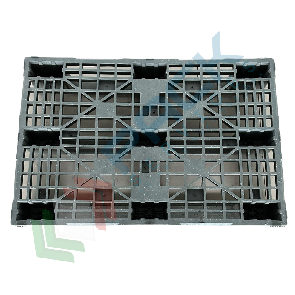 Pallet 80 x 120 in PP-PCR, piano forato, 3 traverse