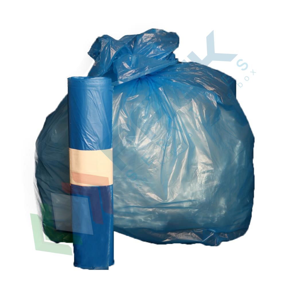 Rotolo da 25 sacchetti spazzatura 27 Lt, 50 x 60 cm, azzurro
