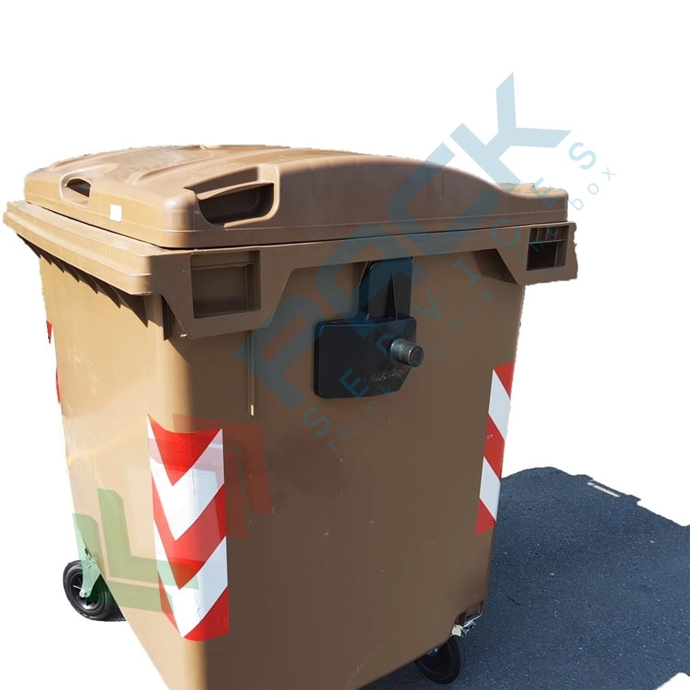 Cassonetto rifiuti 660 Lt, UNI EN 840, colore marrone
