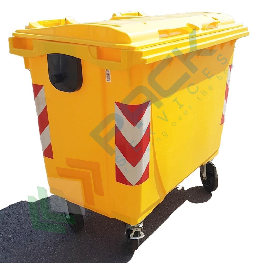 Cassonetto rifiuti 1100 Lt, UNI EN 840, colore giallo