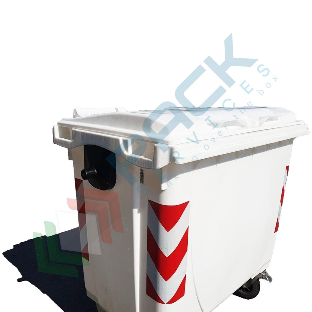 Cassonetto rifiuti 660 Lt, UNI EN 840, colore bianco