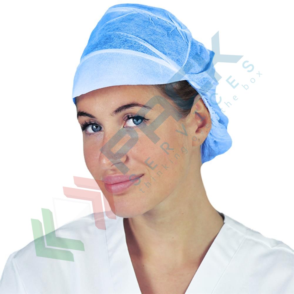 Cappellini monouso in TNT di PP, 154 g/mq, 100 pz