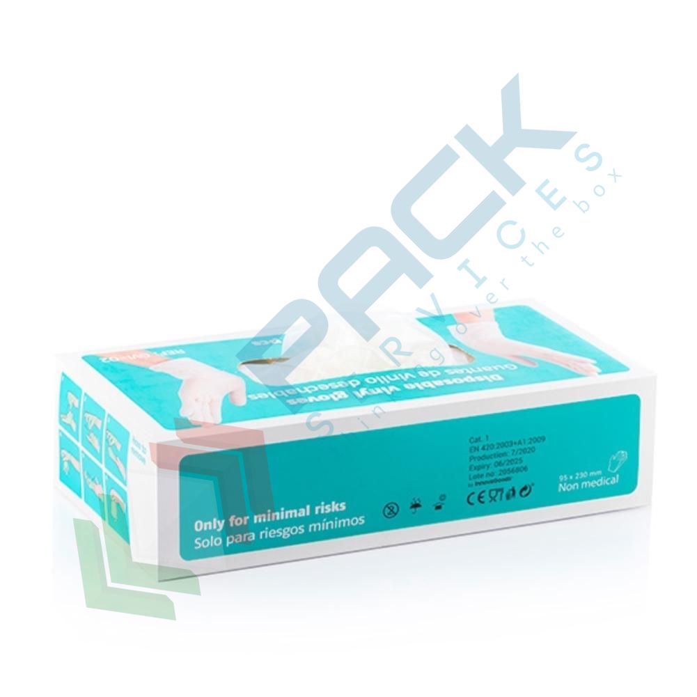 Guanti monouso vinile, senza polvere, AQL 1,5, 24 cm, 100 pz