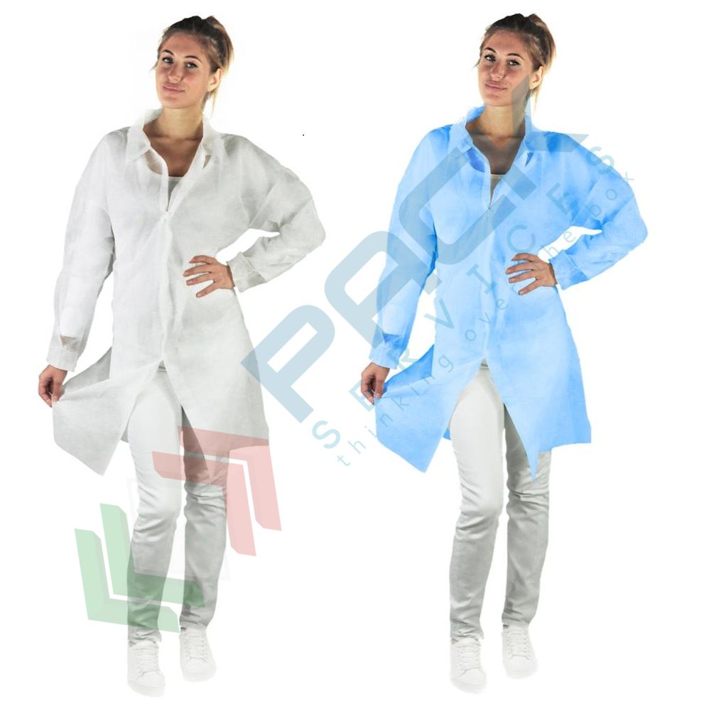 Camice monouso in TNT di PP, 50 gr/m2, chiusura velcro, 50 pz