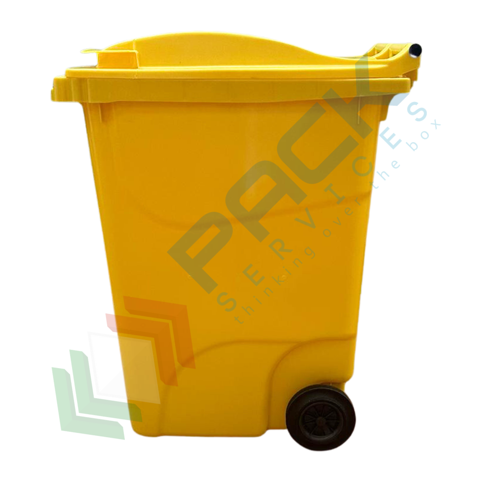 Bidone spazzatura 360 Lt, UNI EN 840, colore giallo