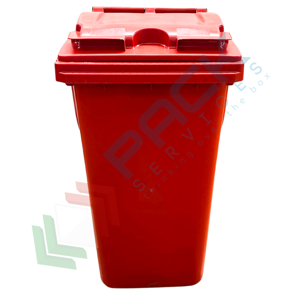Bidone spazzatura 360 Lt, UNI EN 840, colore rosso
