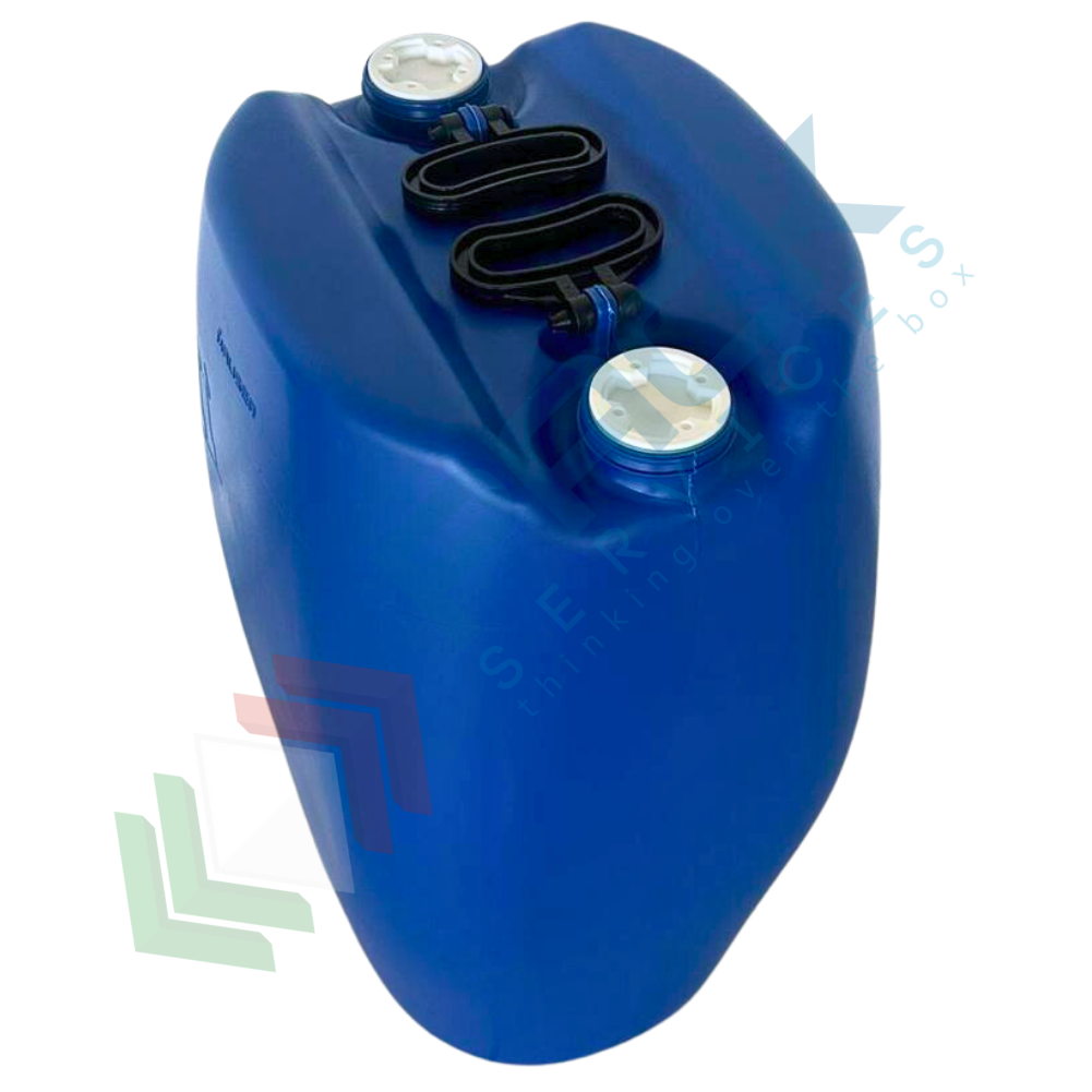 Fusto in HDPE industriale rettangolare, 60 Lt, ADR liquidi