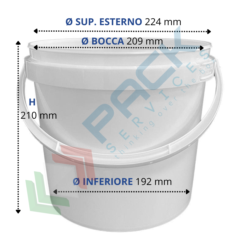 Secchio conico in PP 6,4 Lt, ADR/ONU