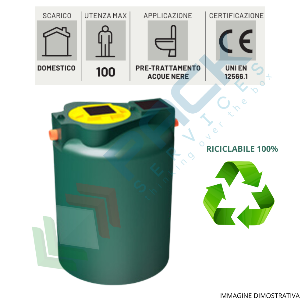 Fossa Imhoff corpo liscio, 3 A.E, 600 Lt