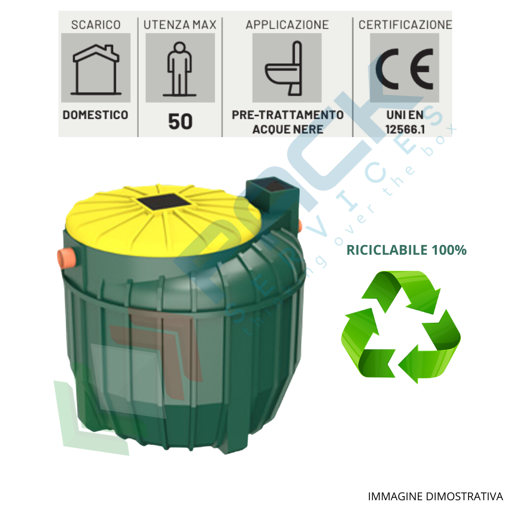 Fossa Imhoff corpo nervato, 20 A.E, 3000 Lt