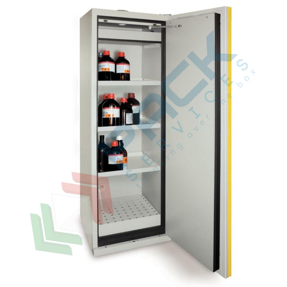 Armadio per infiammabili 59,5 L cm, ripiani inox, anta ad incavo DX