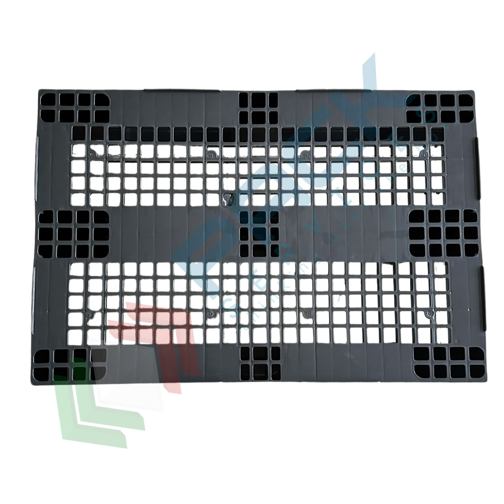 Pallet 100 x 120 in PP-PCR, piano forato, 3 traverse