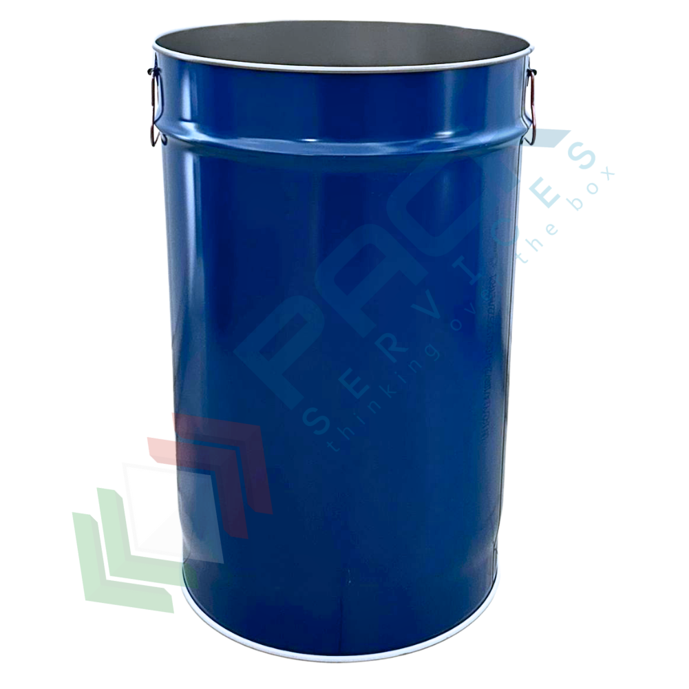 Fusto ferro conico 60 Lt, ADR liquidi, blu/grezzo