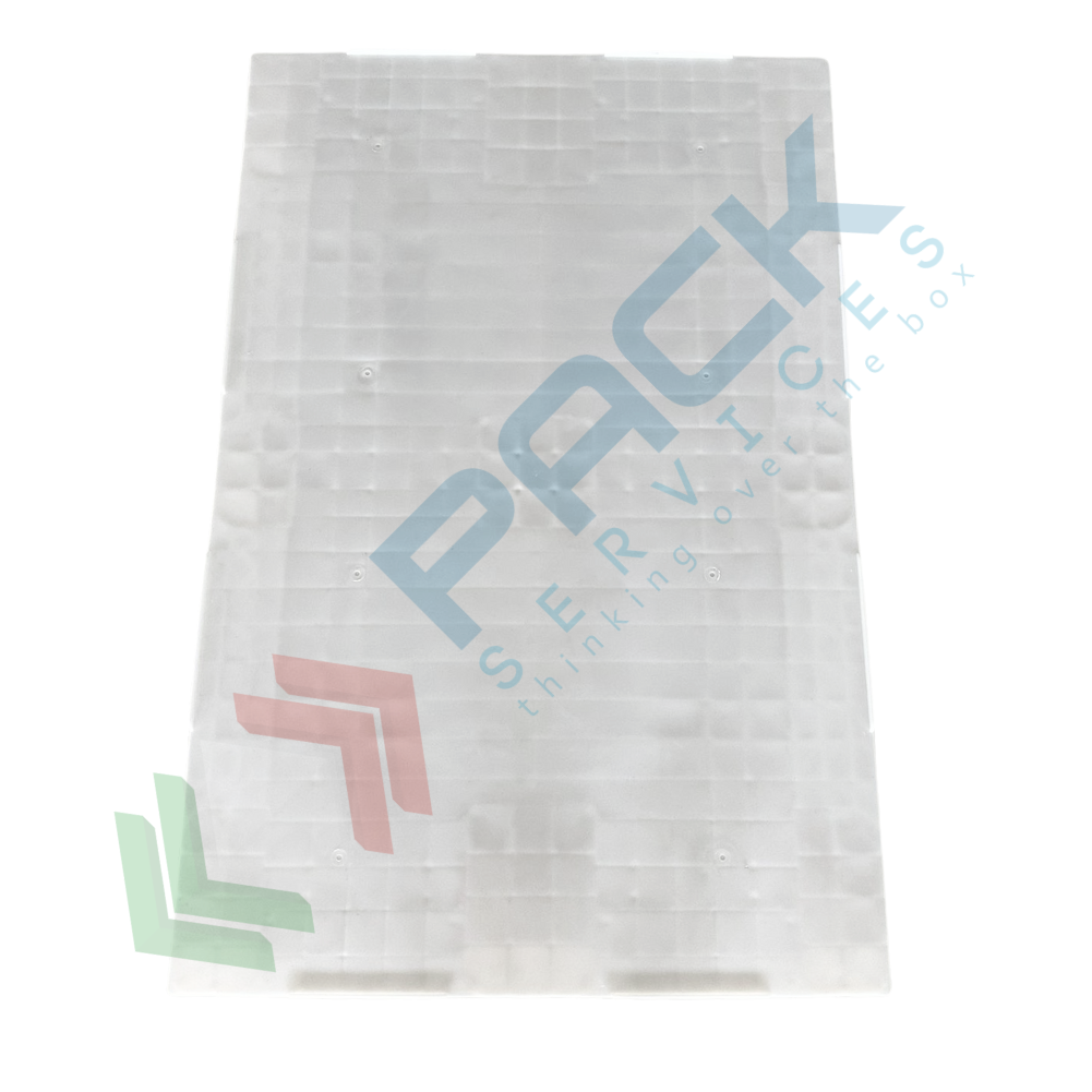 Pallet 80 x 120 in HDPE, piano chiuso, 3 traverse