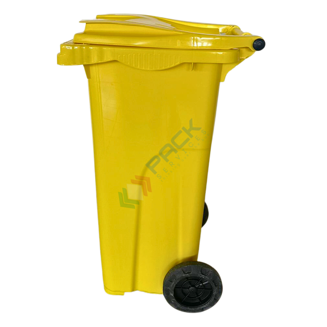Bidone spazzatura 120 Lt, UNI EN 840, colore giallo