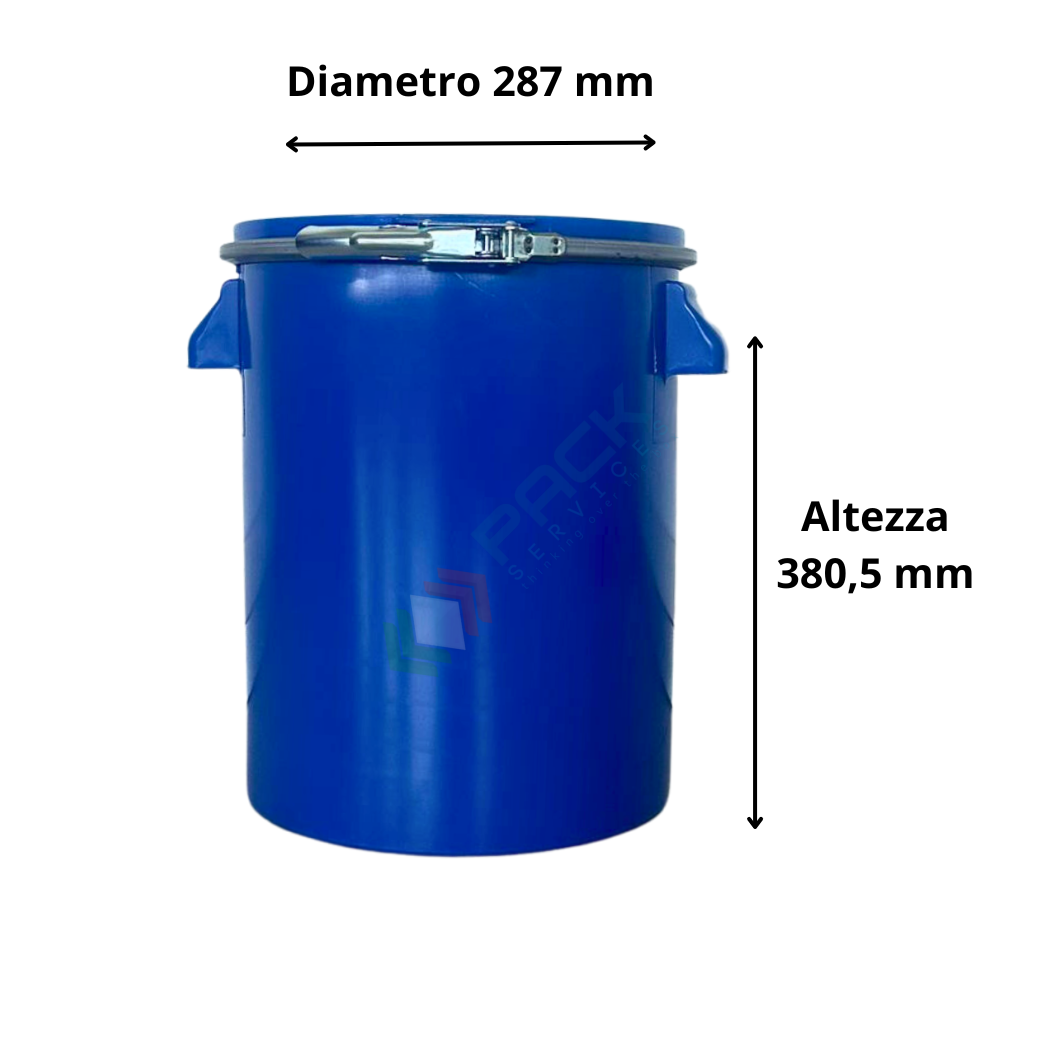Fusto in HDPE cilindrico, 21,5 Lt, per piatti prementi