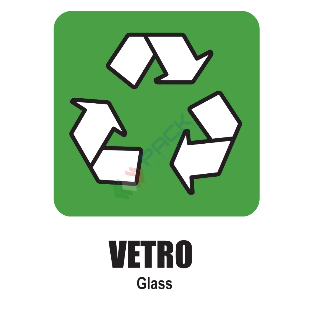 Adesivo per bidoni raccolta differenziata VETRO