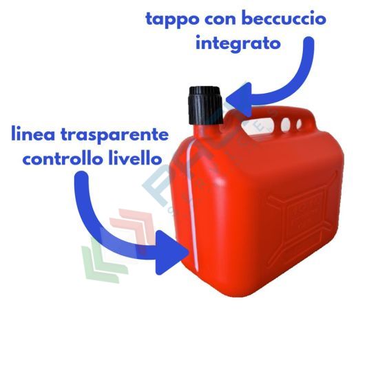 Tanica benzina in HDPE, 10 Lt, ADR