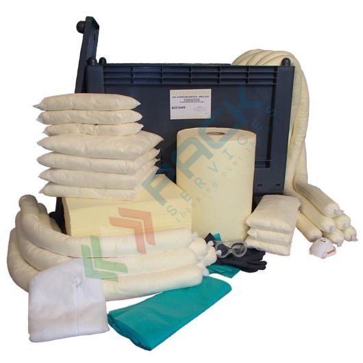 Kit antisversamento per chimici in cassa pallet, 390 Lt