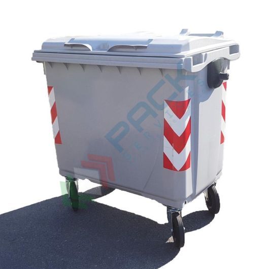 Cassonetto rifiuti 660 Lt, UNI EN 840, colore grigio chiaro