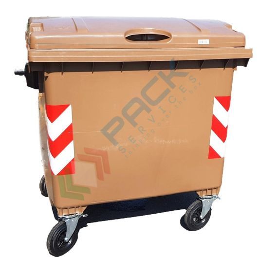 Cassonetto rifiuti 660 Lt, UNI EN 840, colore marrone