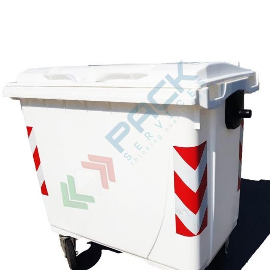 Cassonetto rifiuti 660 Lt, UNI EN 840, colore bianco