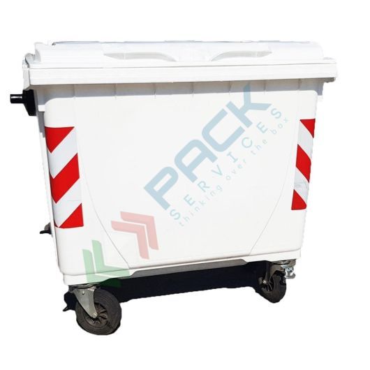 Cassonetto rifiuti 660 Lt, UNI EN 840, colore bianco