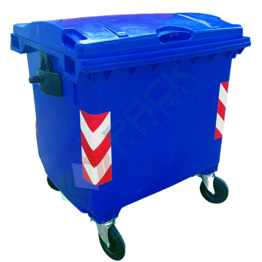 Cassonetto rifiuti 1100 Lt, UNI EN 840, colore blu