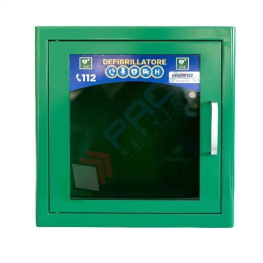 Teca per defibrillatore da interno con allarme