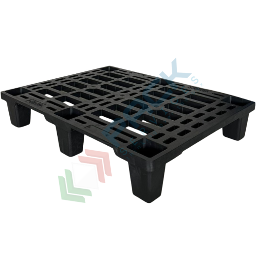 Pallet 80 x 60 in PP-PCR, piano forato, 6 piedi